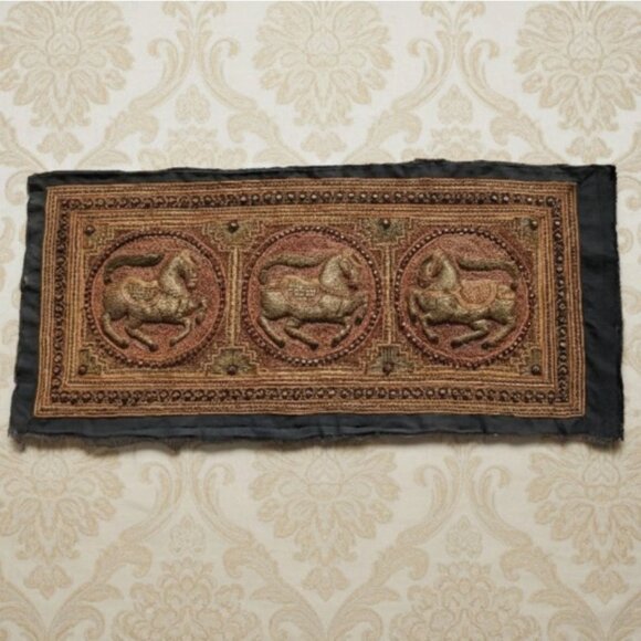 Handcrafted Antique | Accents | Antique Burmese Kalaga Tapestry Padded ...